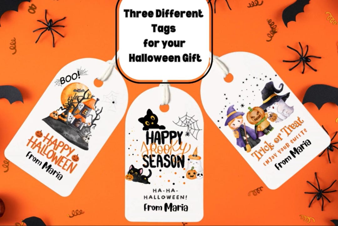 EDITABLE HALLOWEEN Gift Tag, Halloween Class Gift Tag, Halloween Favor ...