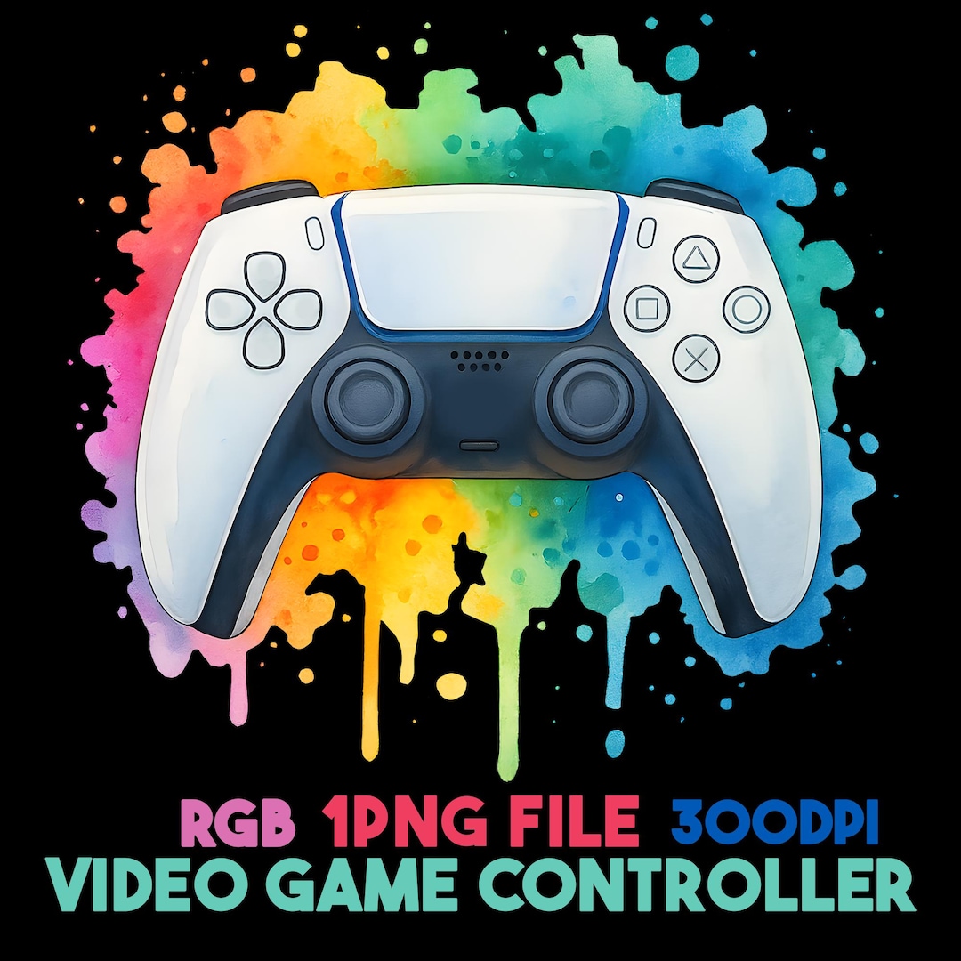 Watercolor Playstation5 Controller PNG Digital Sublimation Design - Etsy