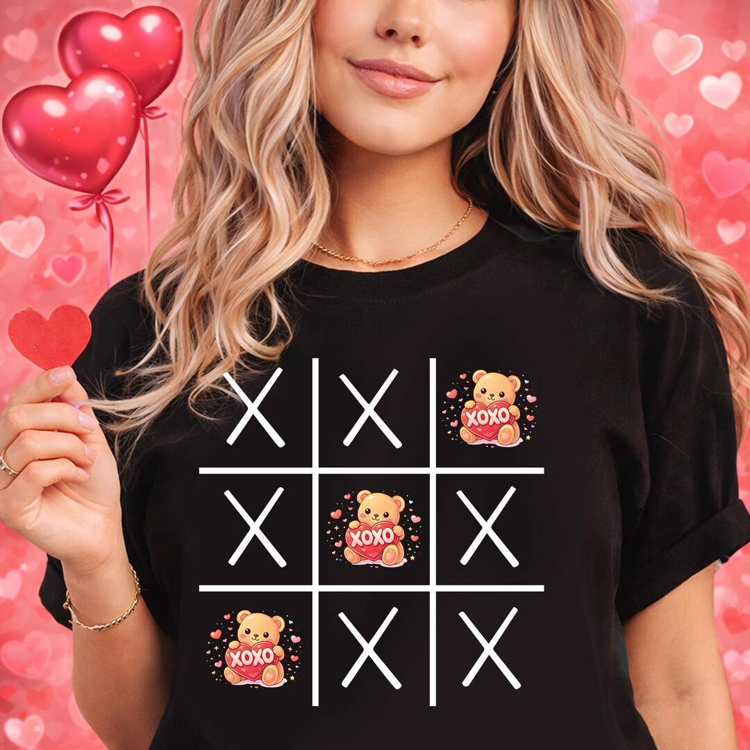 Valentine Tic Tac Toe Bear PNG Bundle | XOXO Game Valentine 4 Designs ...