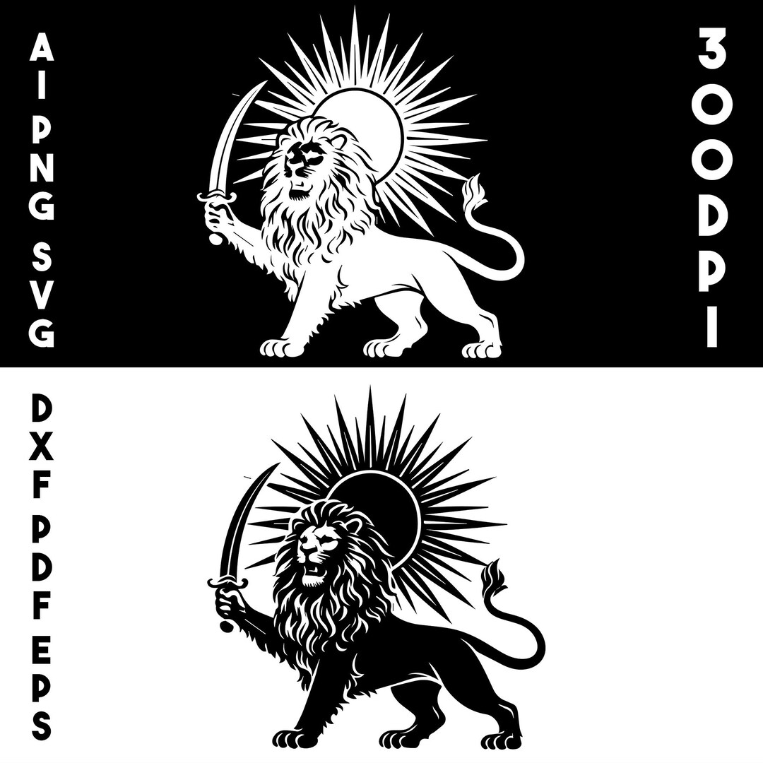 Heraldic Lion Sun Crest SVG PNG Bundle, Royal Emblem Vector Files - Etsy