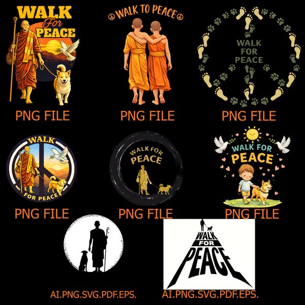 Monks Peace Walk Png - Etsy