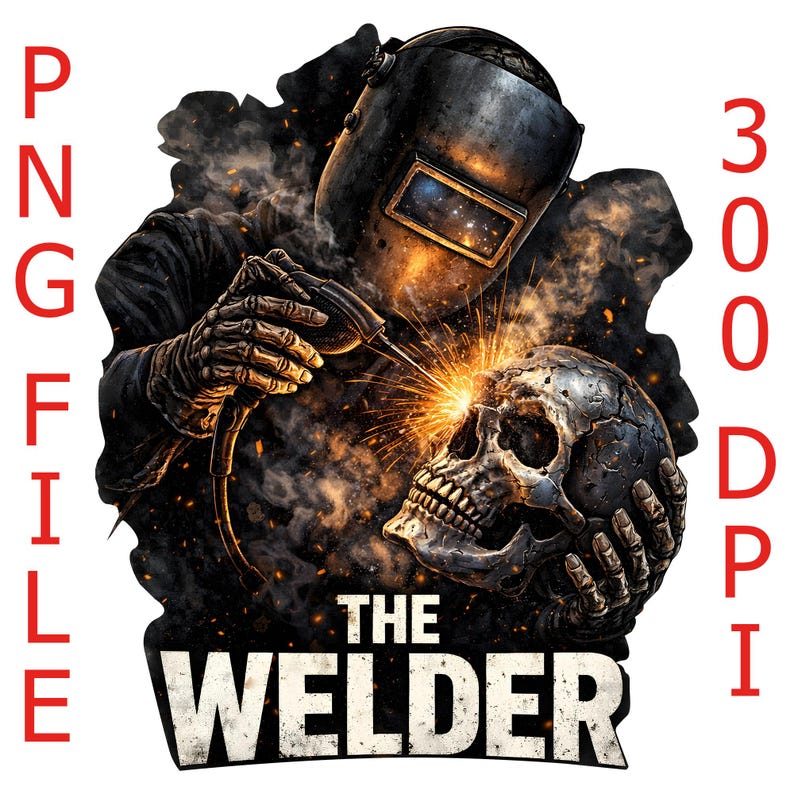 Skeleton Welder PNG Grunge Welding Skull Art the Welder Design Metal ...