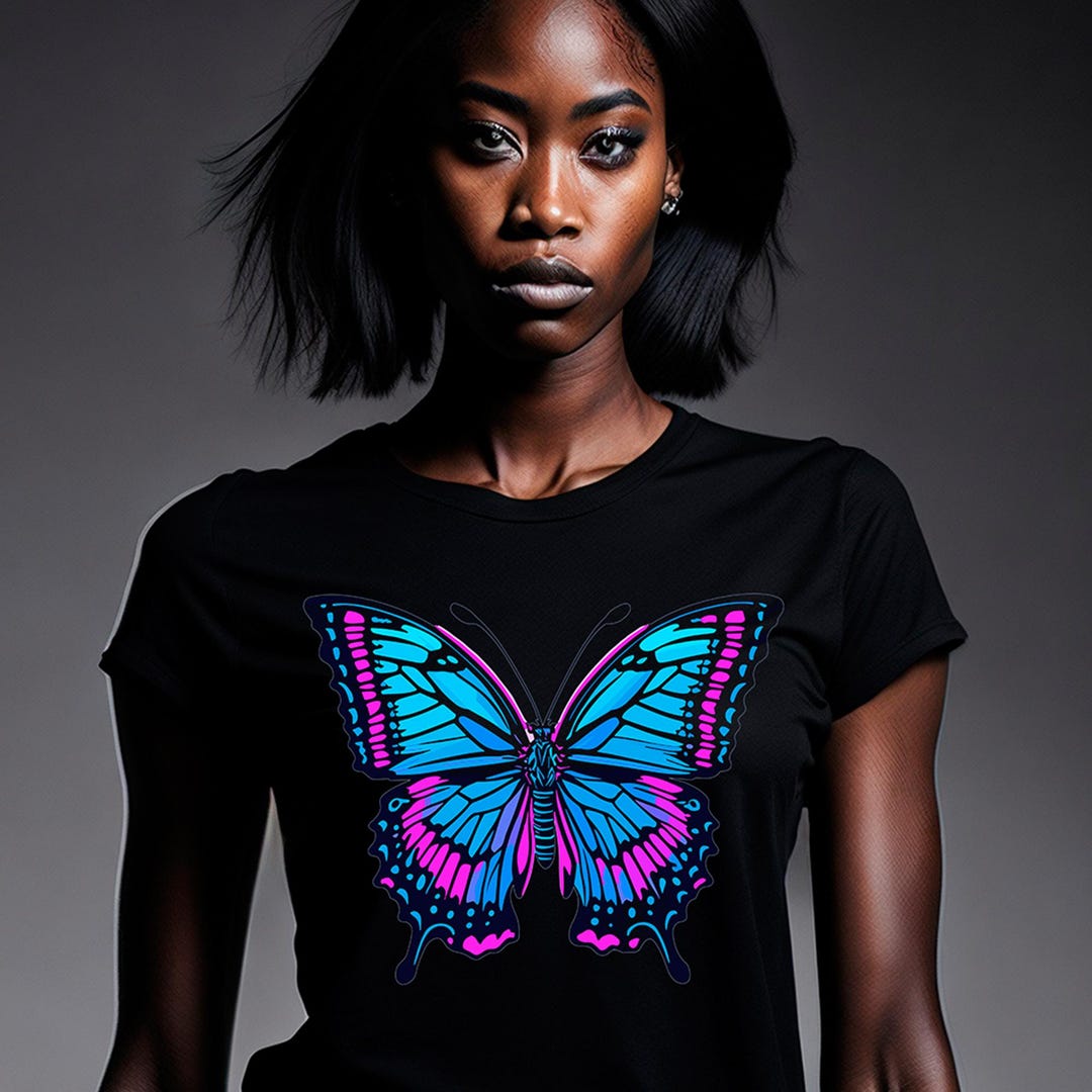 Neon Color Butterfly PNG Bundle, 26 Butterfly Clipart, Bright Insect ...