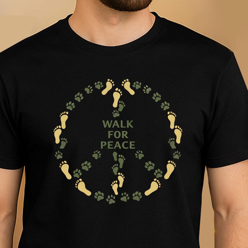 Walk for Peace PNG SVG Bundle, Peace Quote Art, Monk Walking Dog Design ...