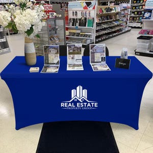 4/6/8ft Custom Stretch Spandex Table Cover | Tablecloth, Trade Show ...