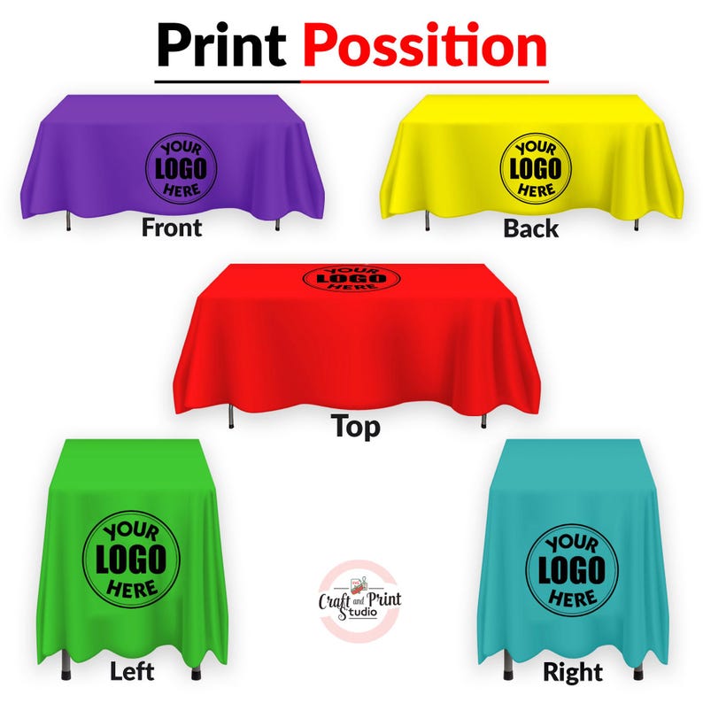 Personalized Rectangle Table Throw | Printed Trade Show Table Covers | Custom Logo Tablecloths ...