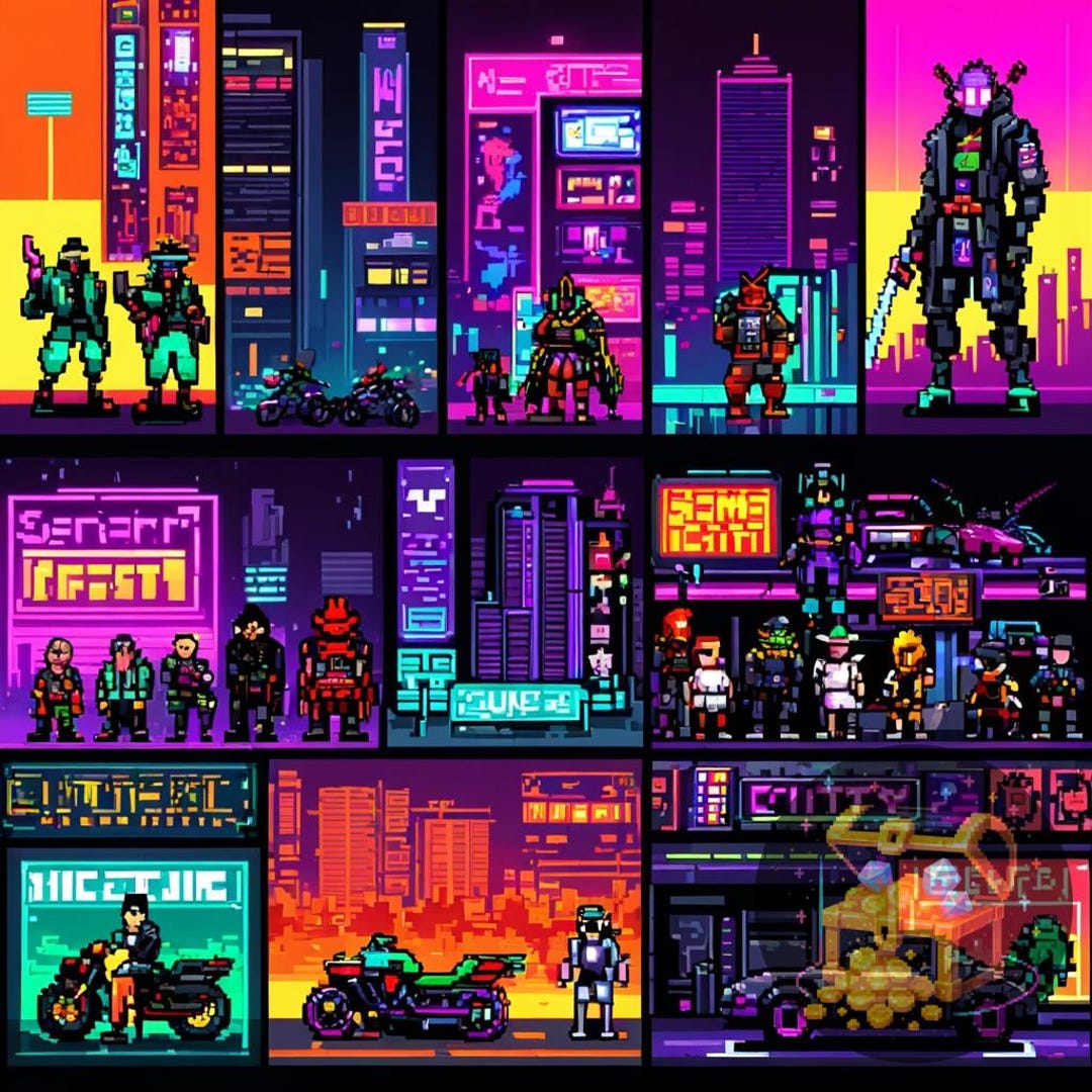 55 Cyberpunk Pixel Art Avatars | 1-to-1 NFT Ready Digital Collectible ...
