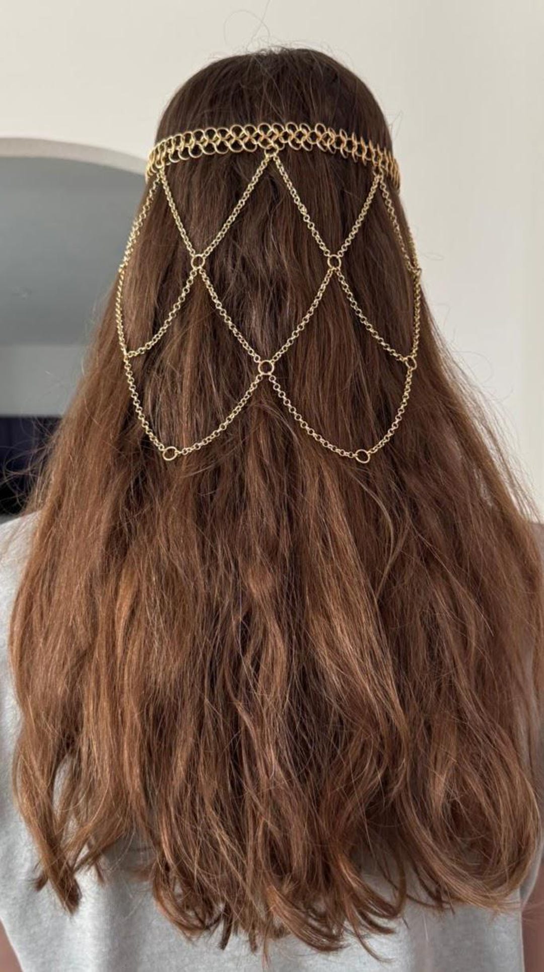 Chainmail Headpiece - Gold Finish - Elven Crown - Costume - Ren Faire ...