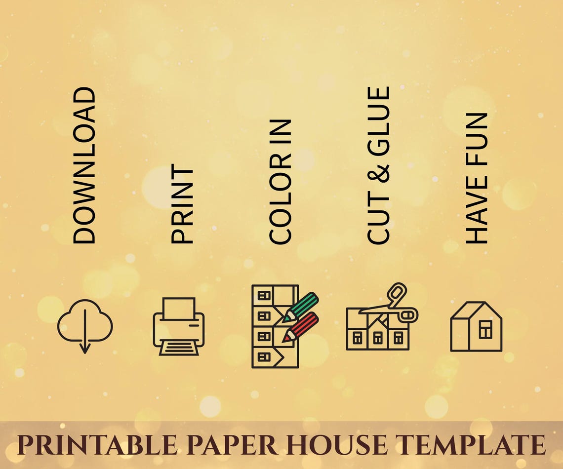 Printable German 2-story House Template • Medieval Alpine Cottage ...