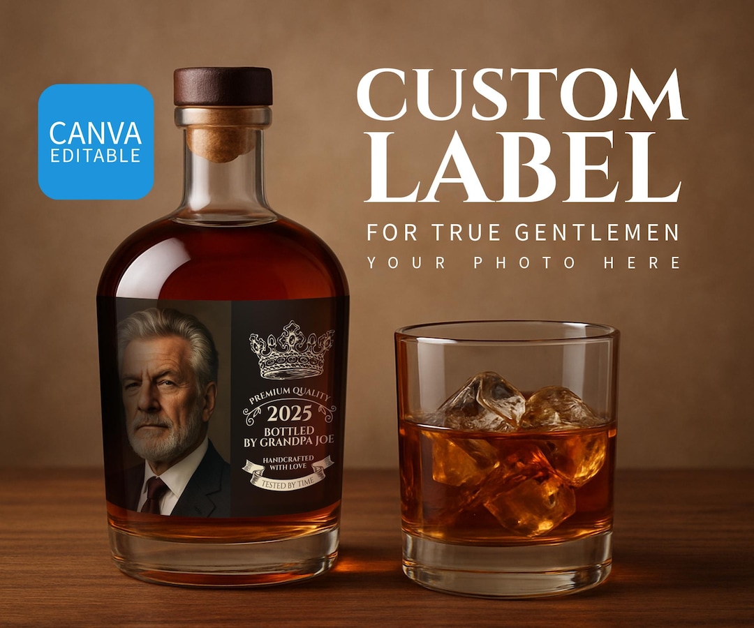 Personalized Vintage Alcohol Label With Royal Crown • Label for Big ...