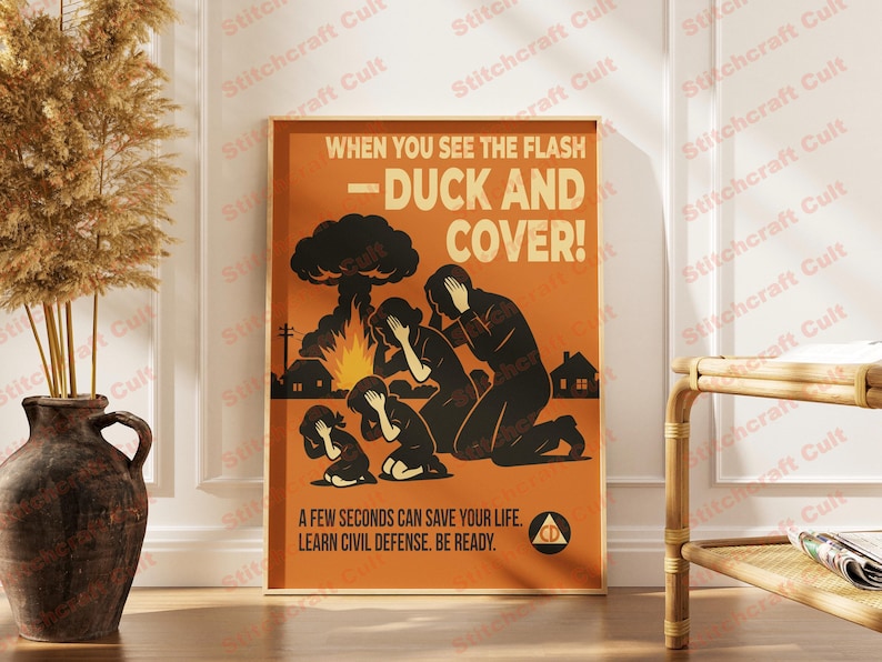 DIGITAL DOWNLOAD: Duck and Cover Civil Defense Poster – Cold War ...