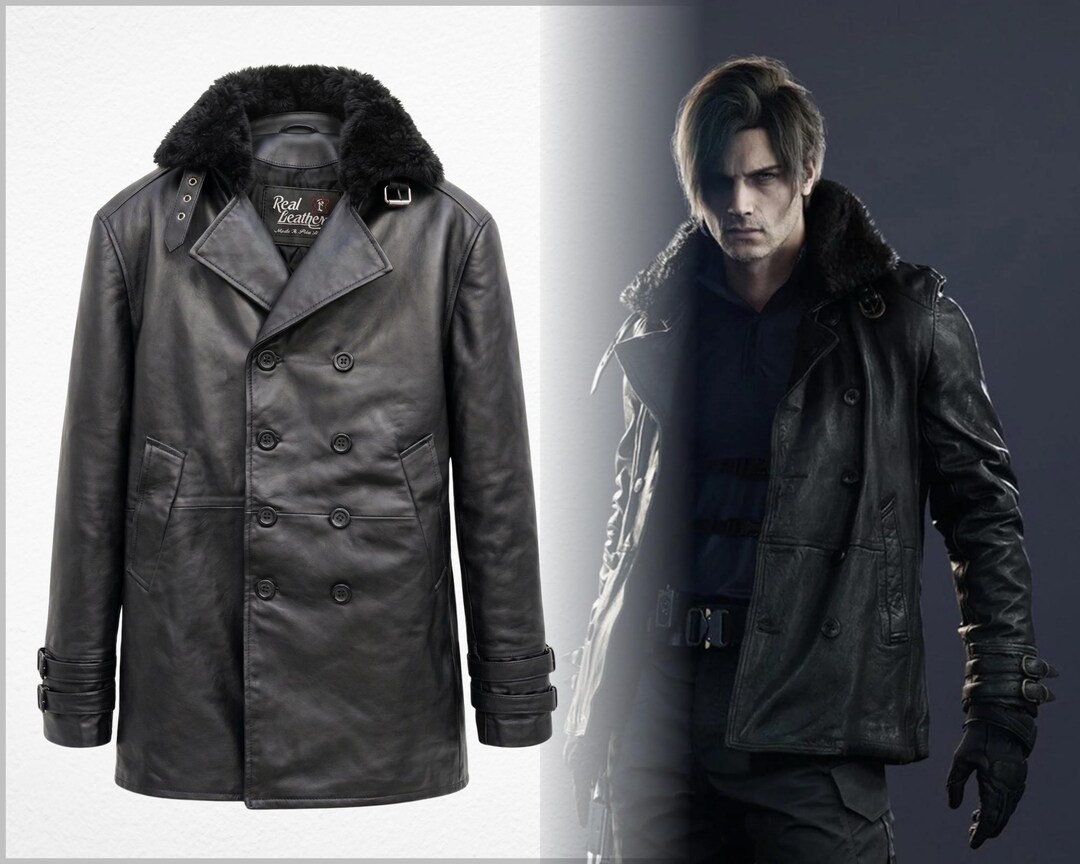 Leon S Kennedy Resident Evil 9 Requiem Black Leather Jacket, Aged Leon ...