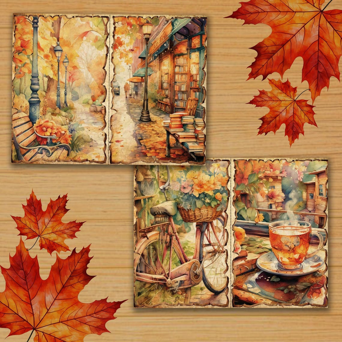 Autumn Afternoon Junk Journal Kit – Watercolor Printable Pages for Cozy ...