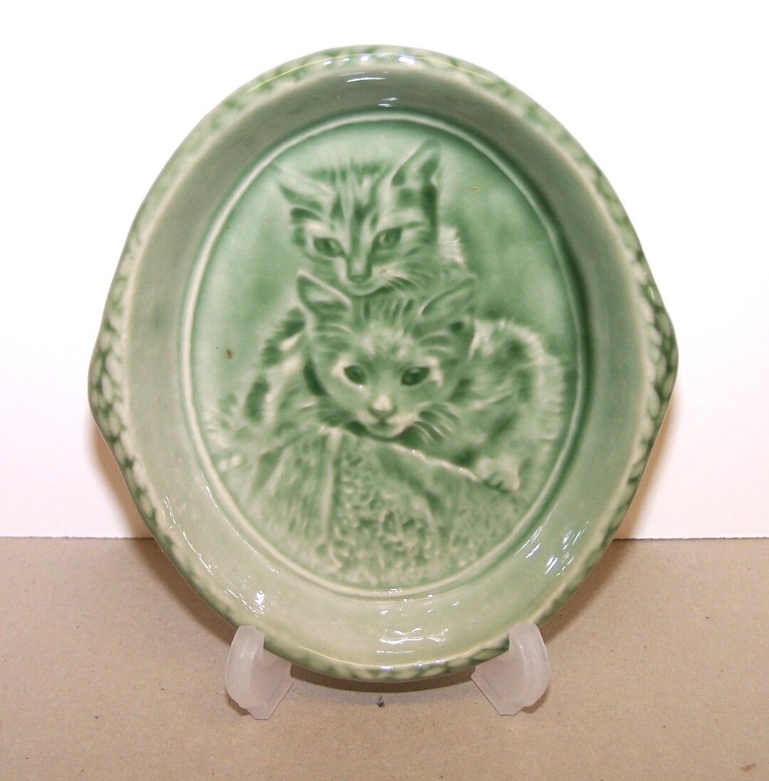 Cat Pin Tray Dish Oval Shaped Design Trinket Dish / Pin - Etsy