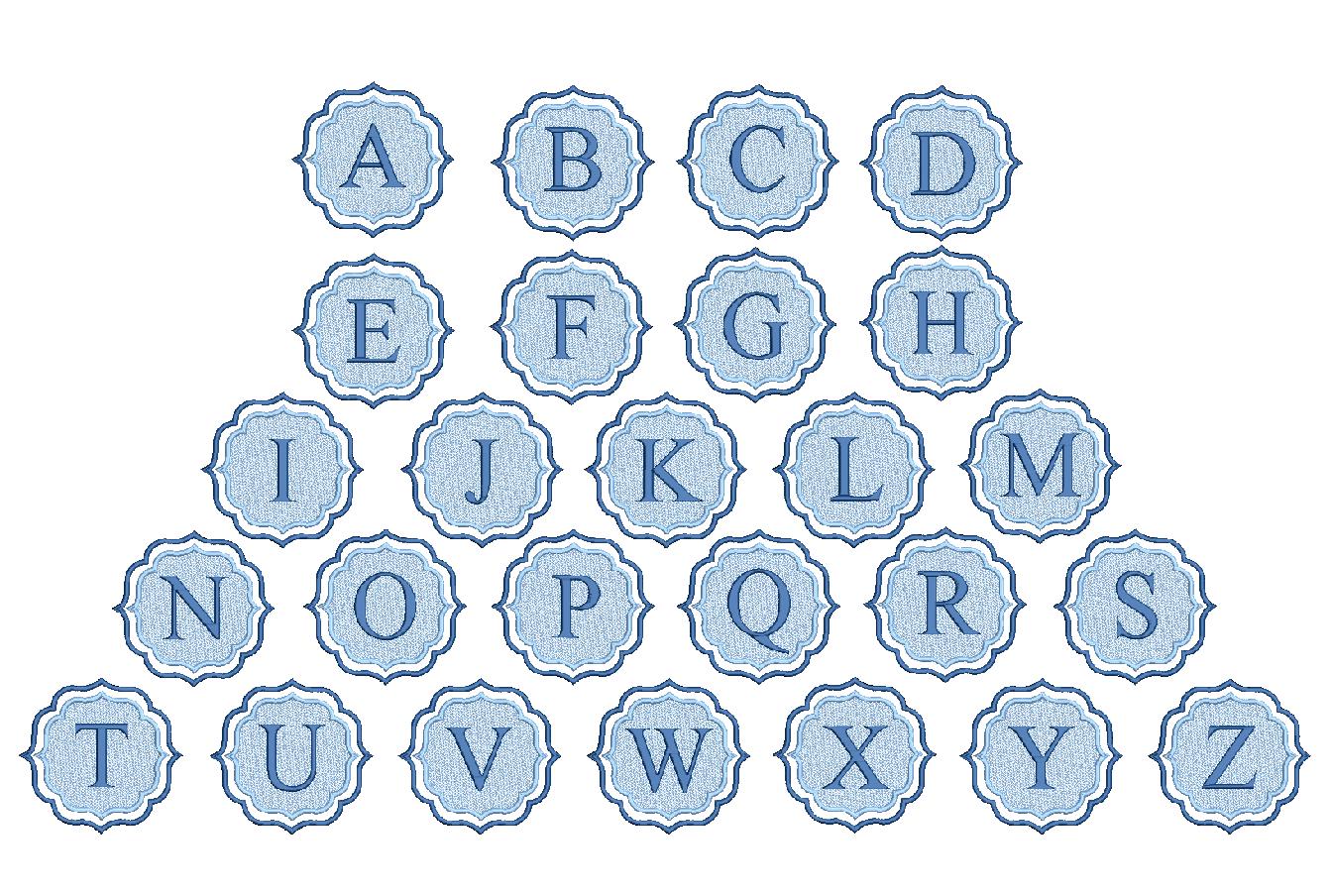 Embossed Monogram Embroidery Font: 4/5 Inch PES V6 (digital Download - Etsy
