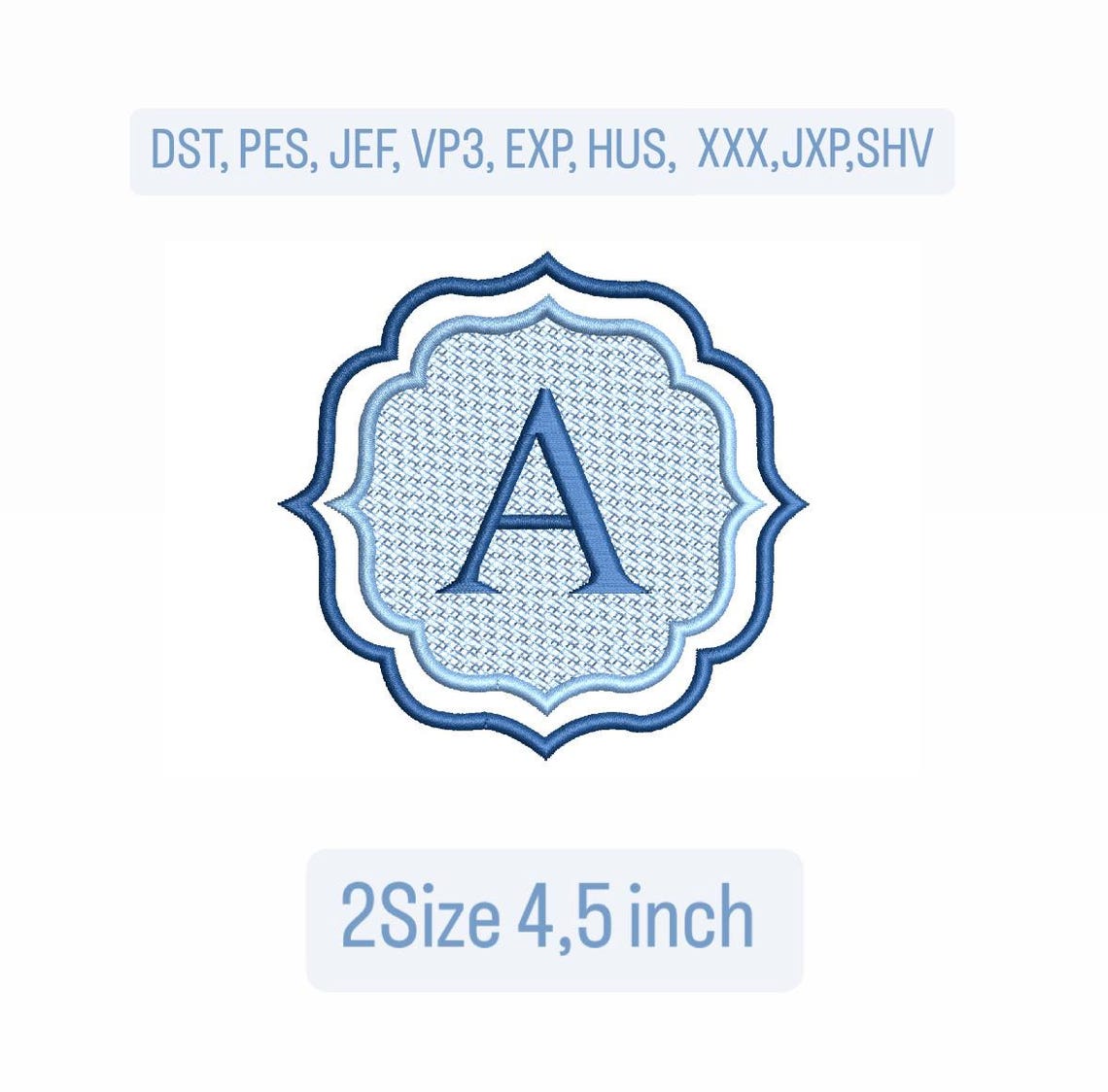 Embossed Monogram Embroidery Font: 4/5 Inch PES V6 (digital Download - Etsy