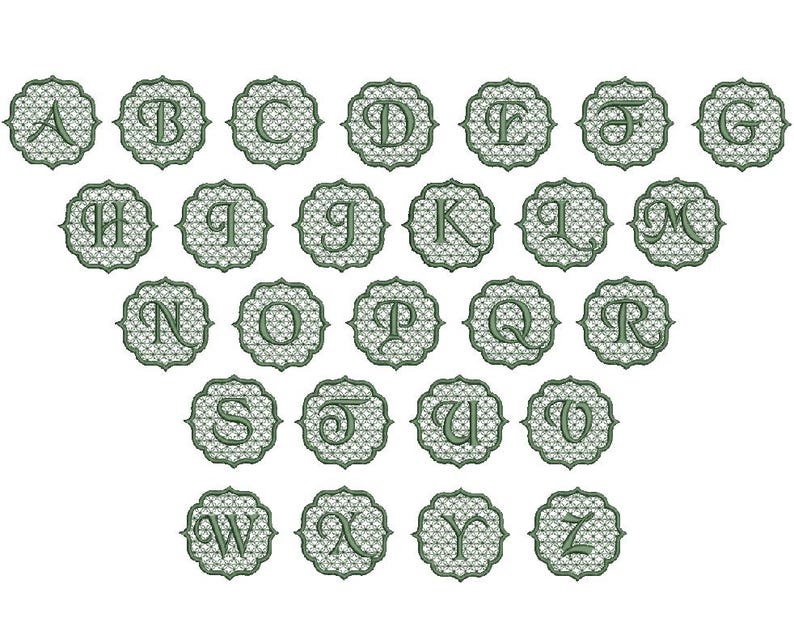 Embossed Monogram Embroidery Font, 3” - 4” Knockdown Letters – DST ...