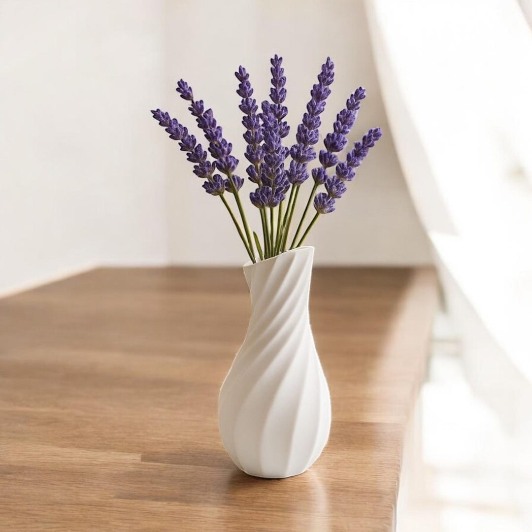 White Stone Flower Vase - Handcrafted 15 Cm Vase for Modern Home Decor ...