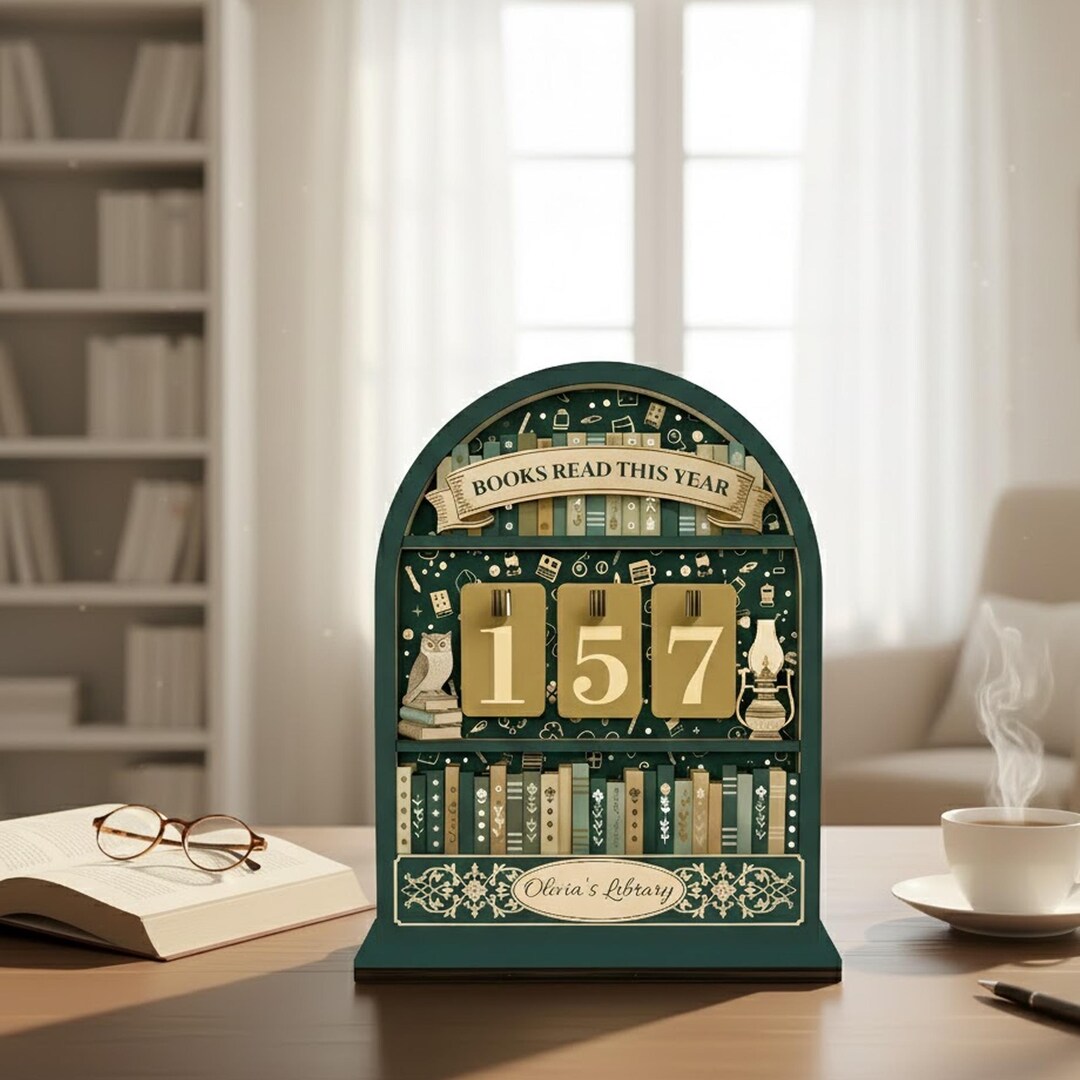 Vintage Book Read Tracker, Personalized Book Lover Gift, Reading ...