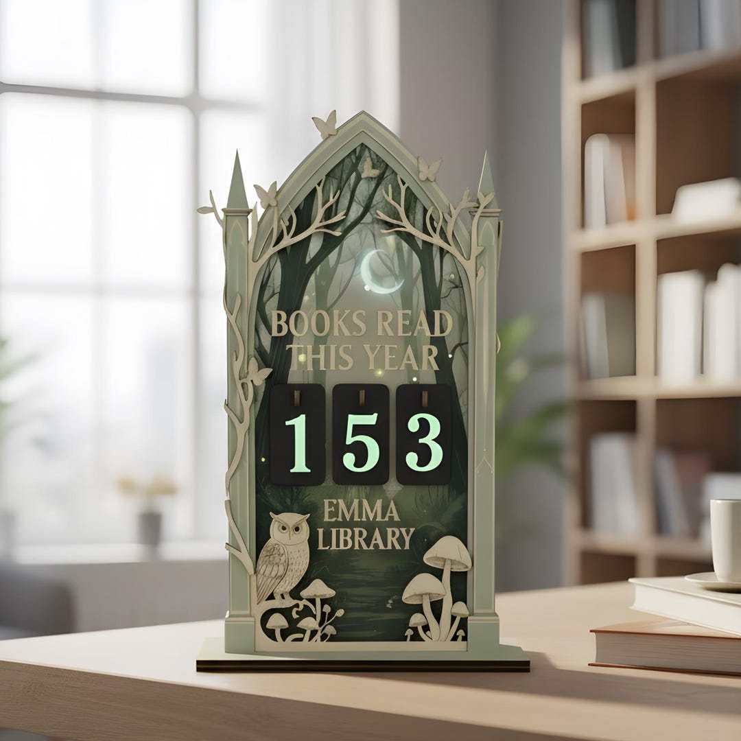 Vintage Book Read Tracker, Personalized Book Lover Gift, Reading ...