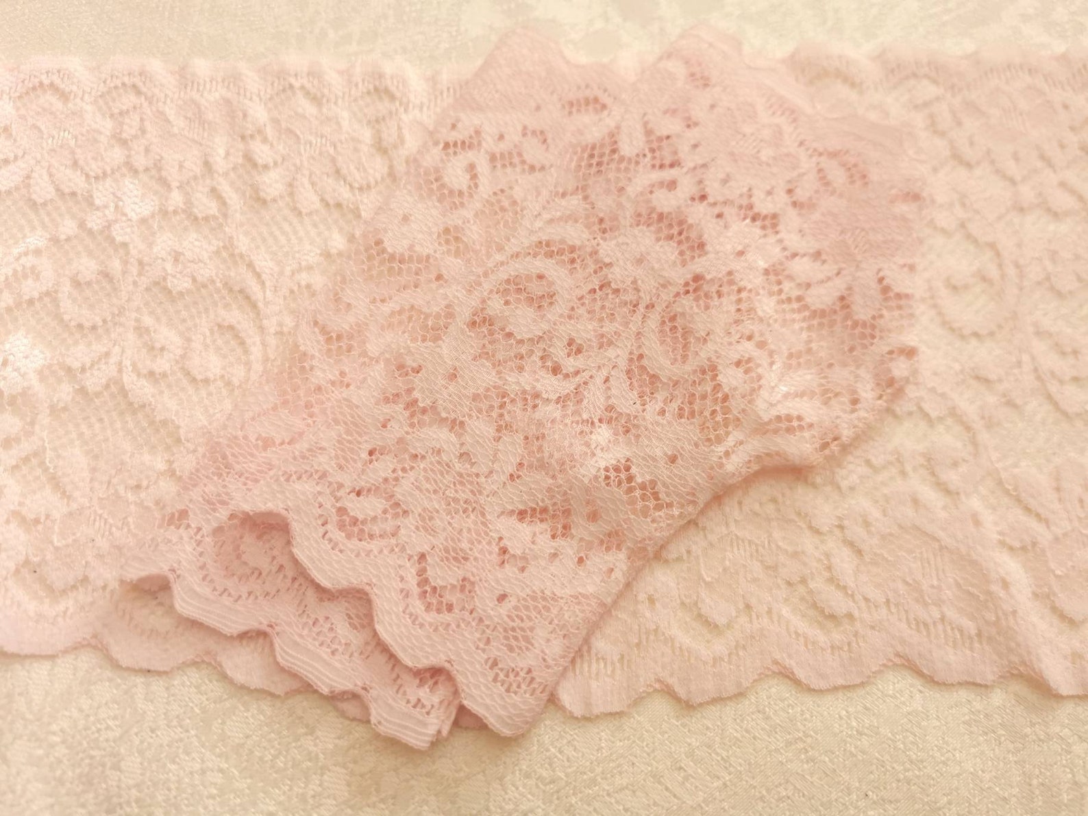 Lace Gloves in Light Pink. Stretch Lace. Fingerless Lace - Etsy