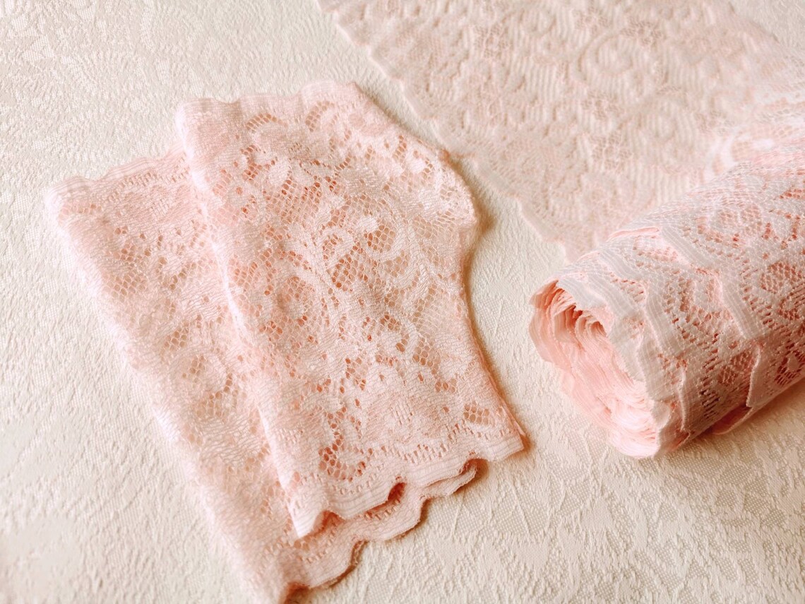 Lace Gloves in Light Pink. Stretch Lace. Fingerless Lace - Etsy