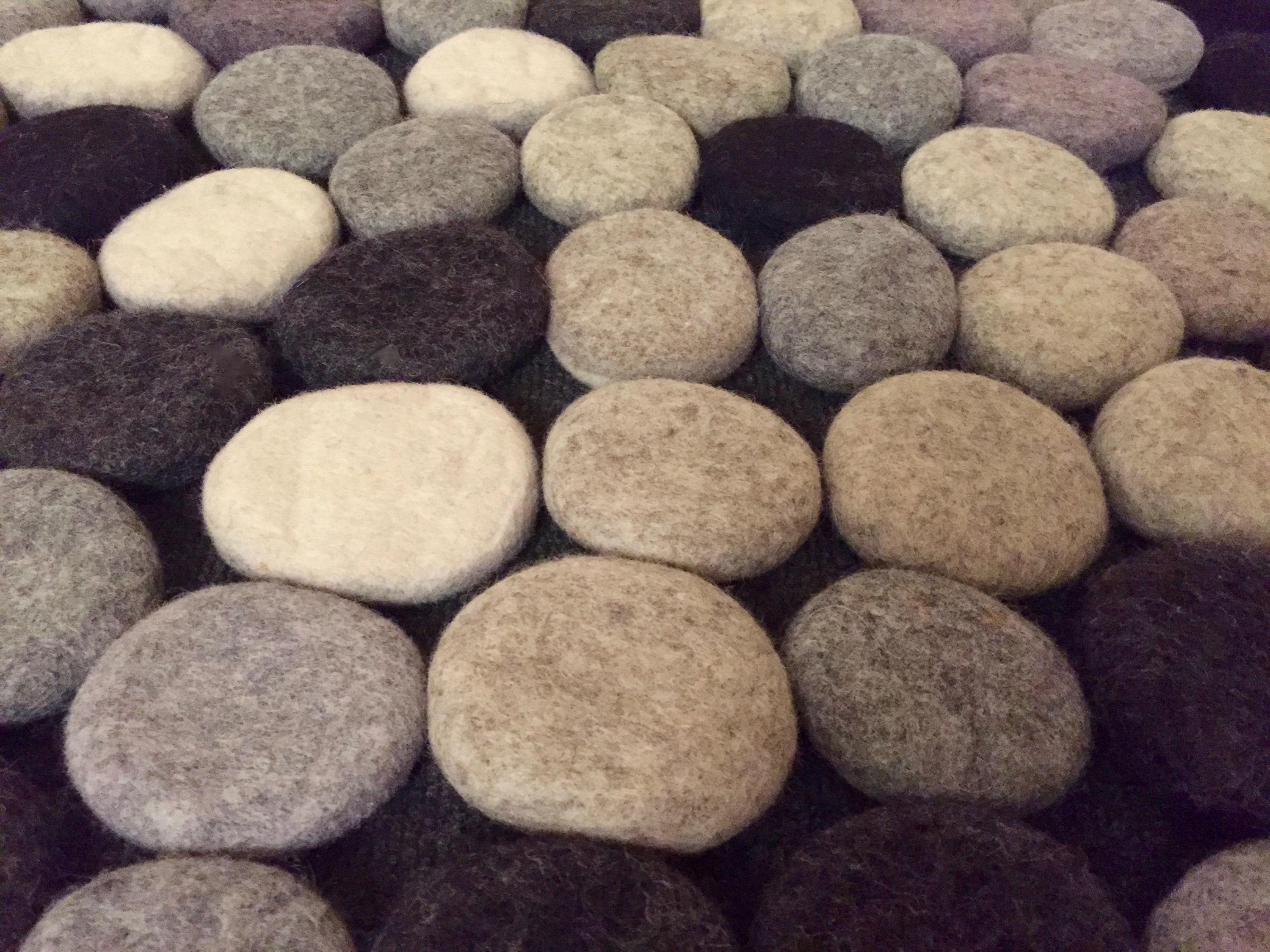 Felt Stone Rug. Wool Rug. Gray Shades . Oval Rug. Size 80 X 50 - Etsy