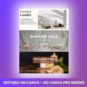 Candle Website Banner Bundle – 3 Canva Templates for Desktop & Mobile ...