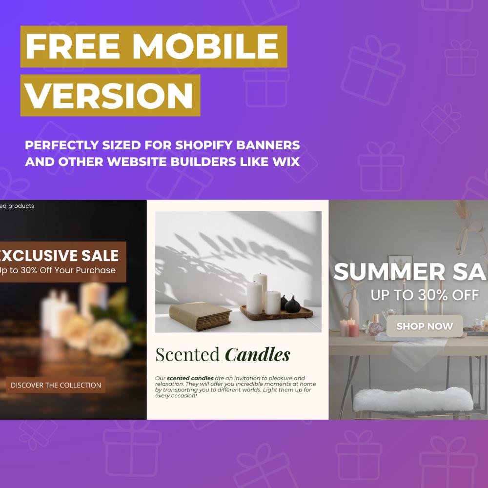 Candle Website Banner Bundle – 3 Canva Templates for Desktop & Mobile ...