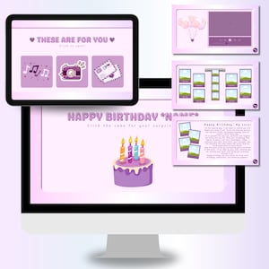 Editable Birthday Website Template: Digital Surprise Site With Music ...