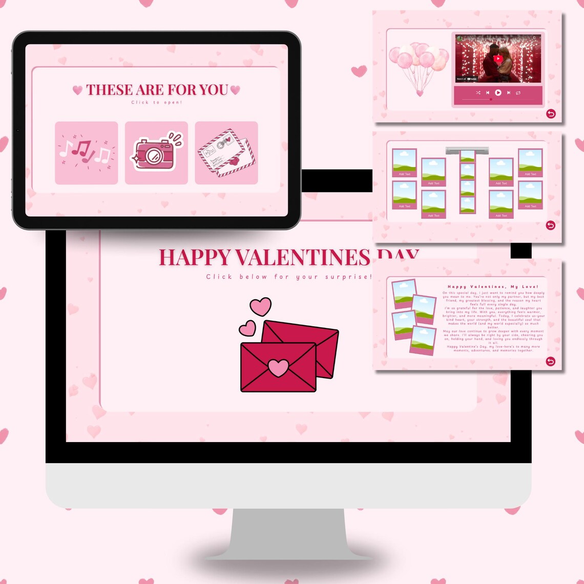 Interactive Valentine's Day Website Template | Photo Collage, Love ...