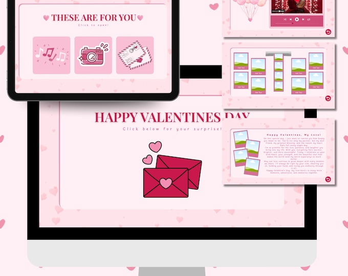 Interactive Valentine's Day Website Template | Photo Collage, Love ...