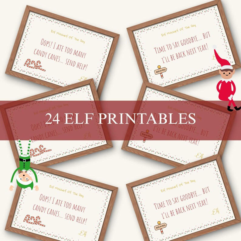 Elf Printable Note Cards | Christmas Activity, Nice List (digital ...