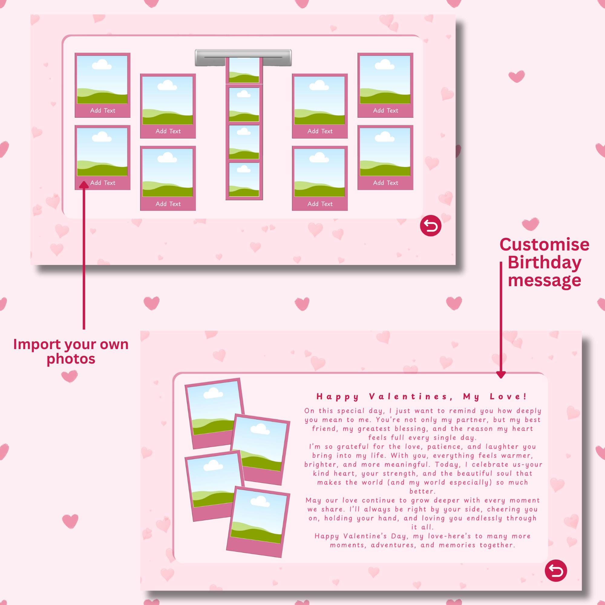 Interactive Valentine's Day Website Template | Photo Collage, Love ...