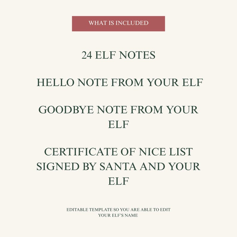 Elf Printable Note Cards | Christmas Activity, Nice List (digital ...