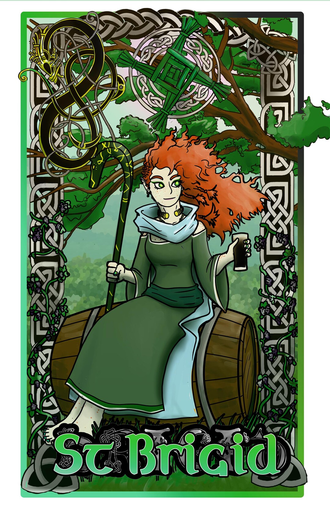 St Brigid, Patron Saint of Ireland, 11x17, Cardstock Digital Artprint ...