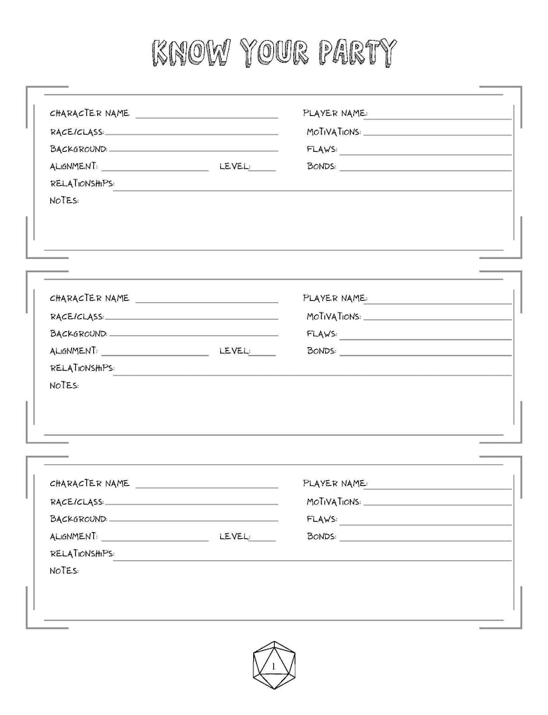 Digital- RPG Player Log| DND Campaign Worksheet| Weekly Roleplaying ...