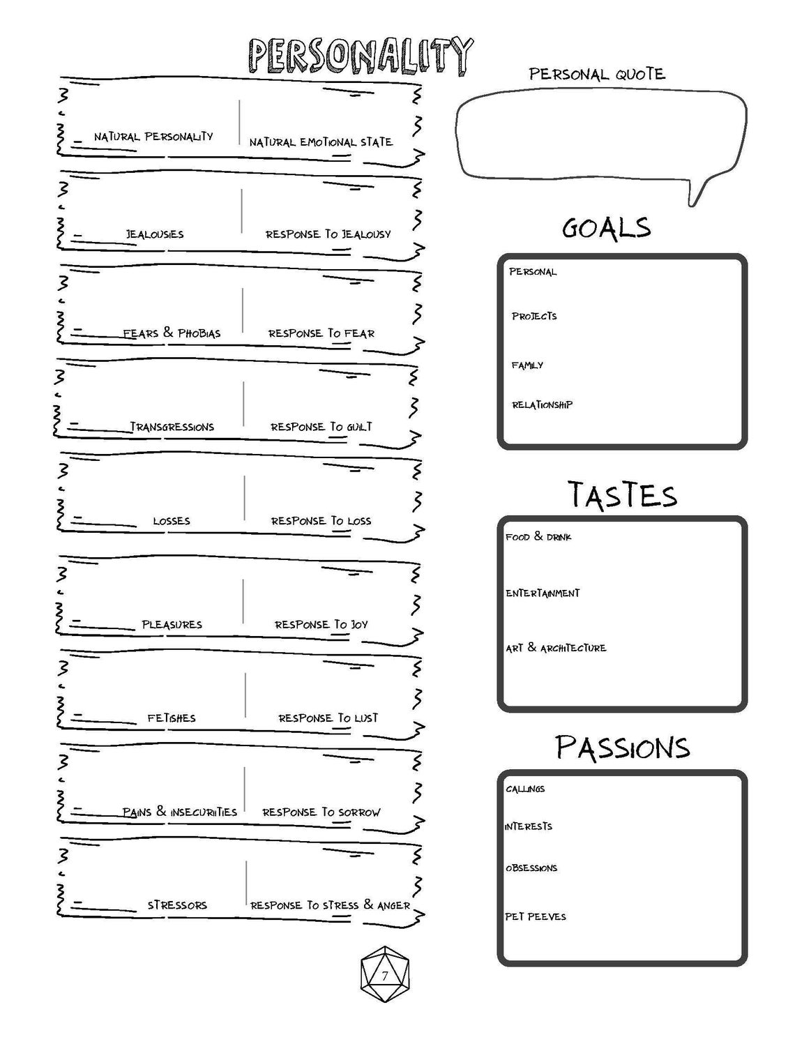 Digital- RPG Player Log| DND Campaign Worksheet| Weekly Roleplaying ...