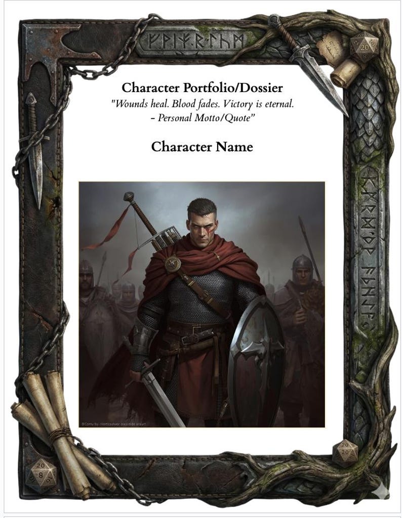 Ultimate Character Dossier Portfolio | Digital Google Doc for Ttrpgs ...