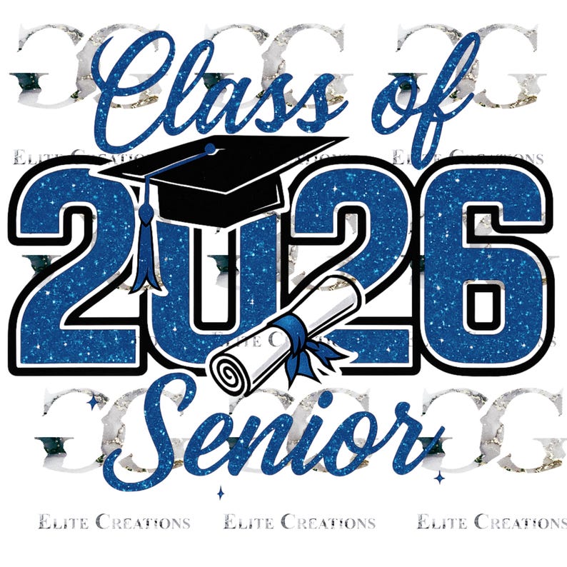 Class of 2026 Senior | Ready to Print | SVG & PNG Files | Solid Glitter ...