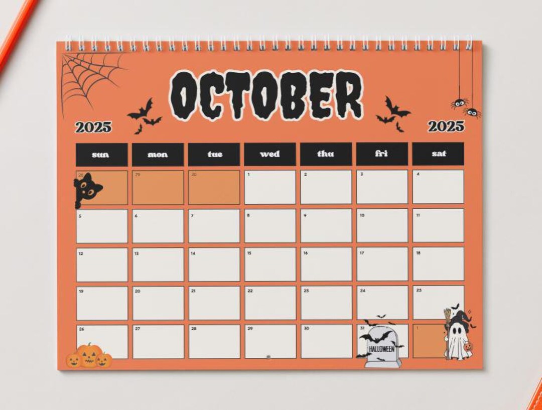 Playful October 2025 Calendar - Etsy