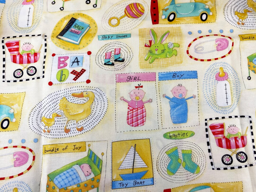 Nancy Wolff Designs Baby Yellow Cotton Fabric - OOP - 1 Yard - Etsy