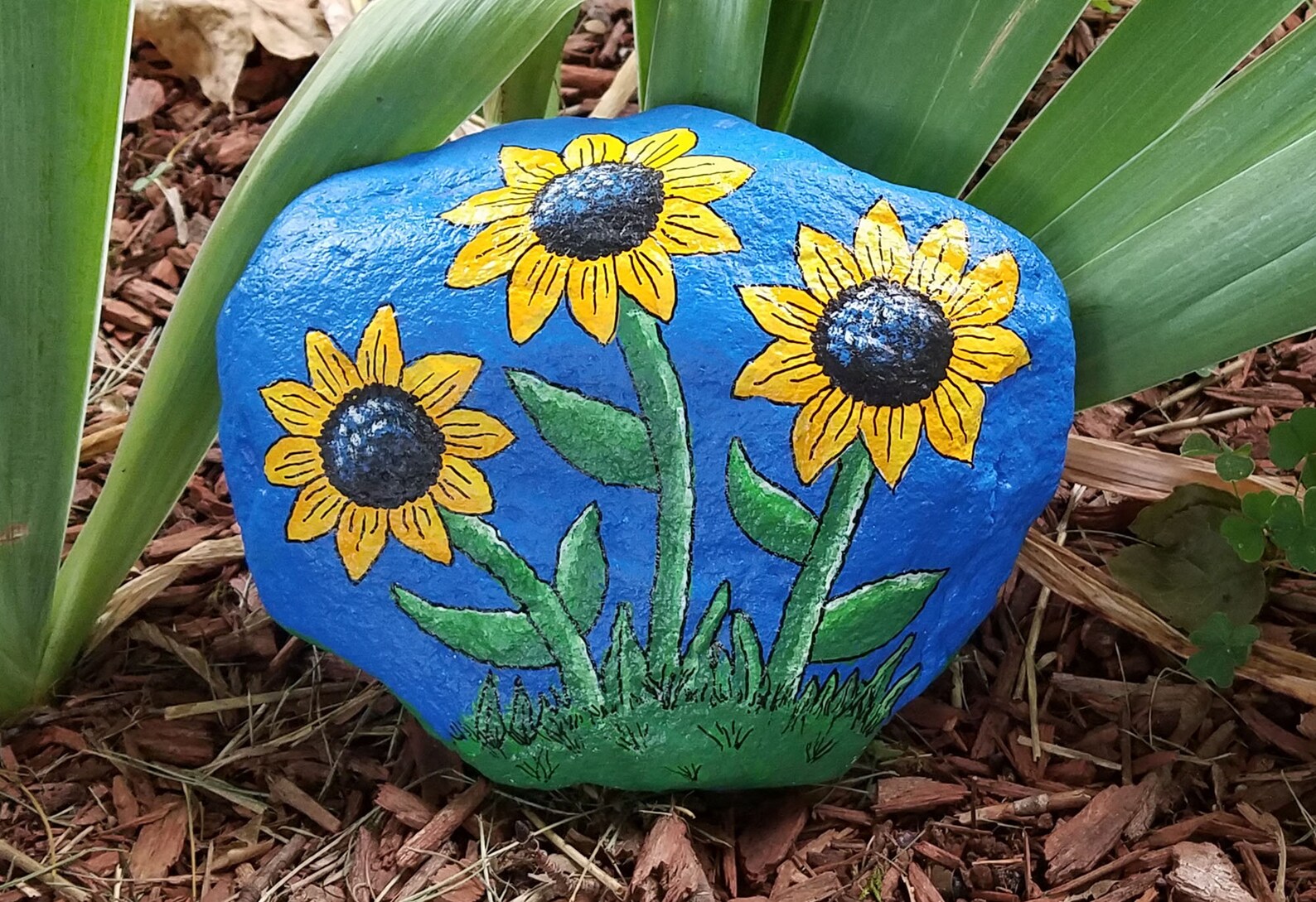 Painted Rock Painted Stone Painted Sunflowers Painted | Etsy