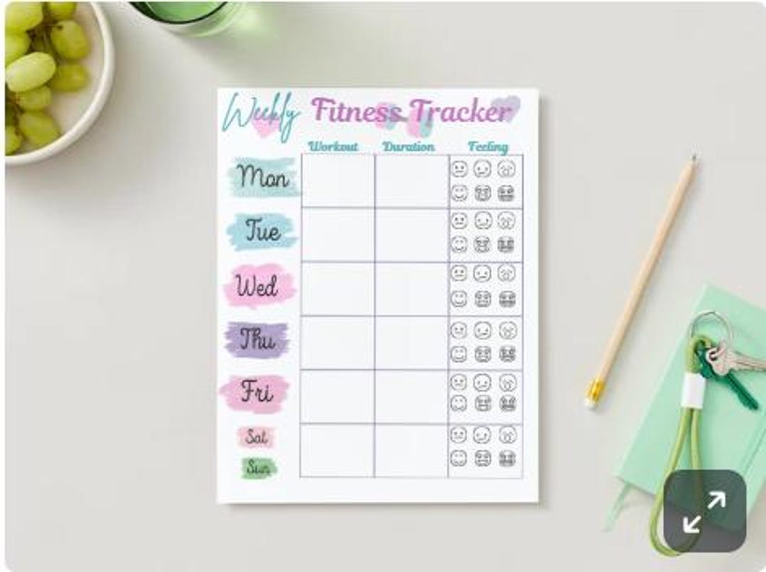 Fitness Tracker Printable | Workout Log | Weekly Exercise Planner PDF ...