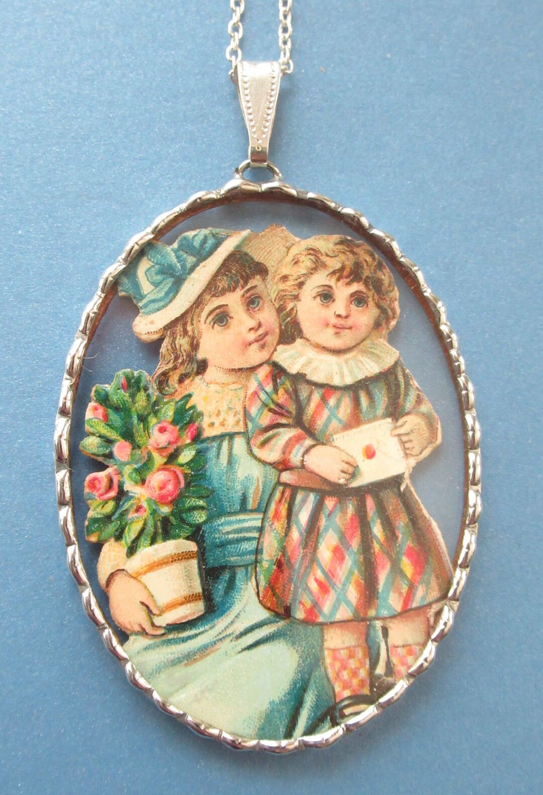 Fiona and the Fig - Antique Victorian Die-cut Scrap - Charm Soldered ...