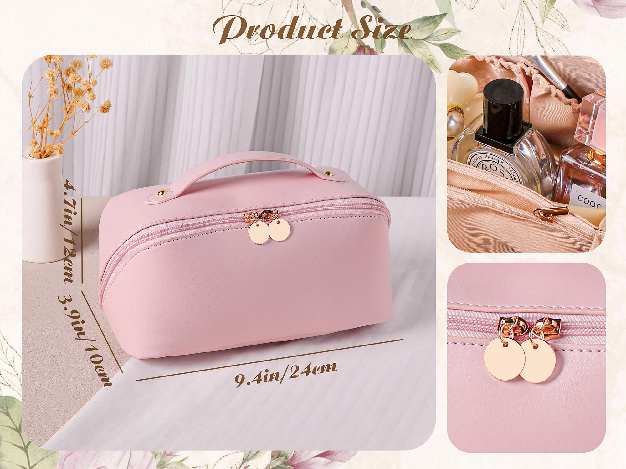 Custom Leather Embroidered Makeup Bag,personalized Cosmetic Bag With ...