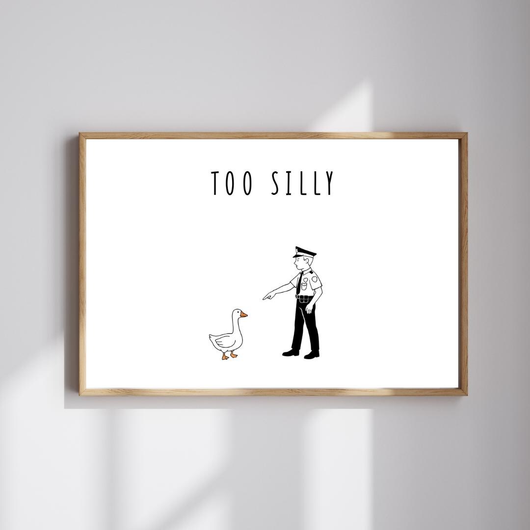 Too Silly Goose Poster | Animal Poster Funny | Fun Whimsical Print ...