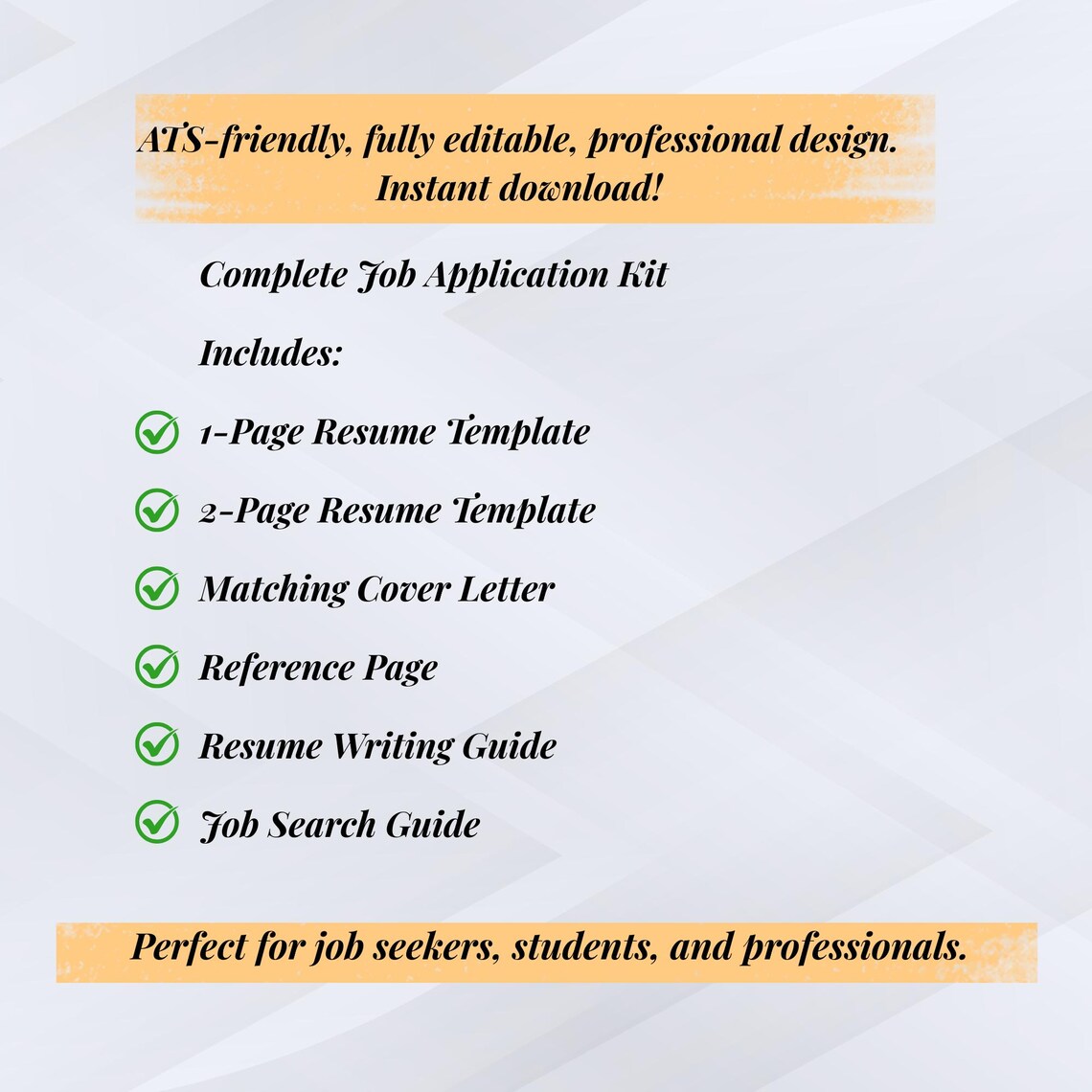 ATS Compliant Resume Template: Professional CV Design (instant Download ...