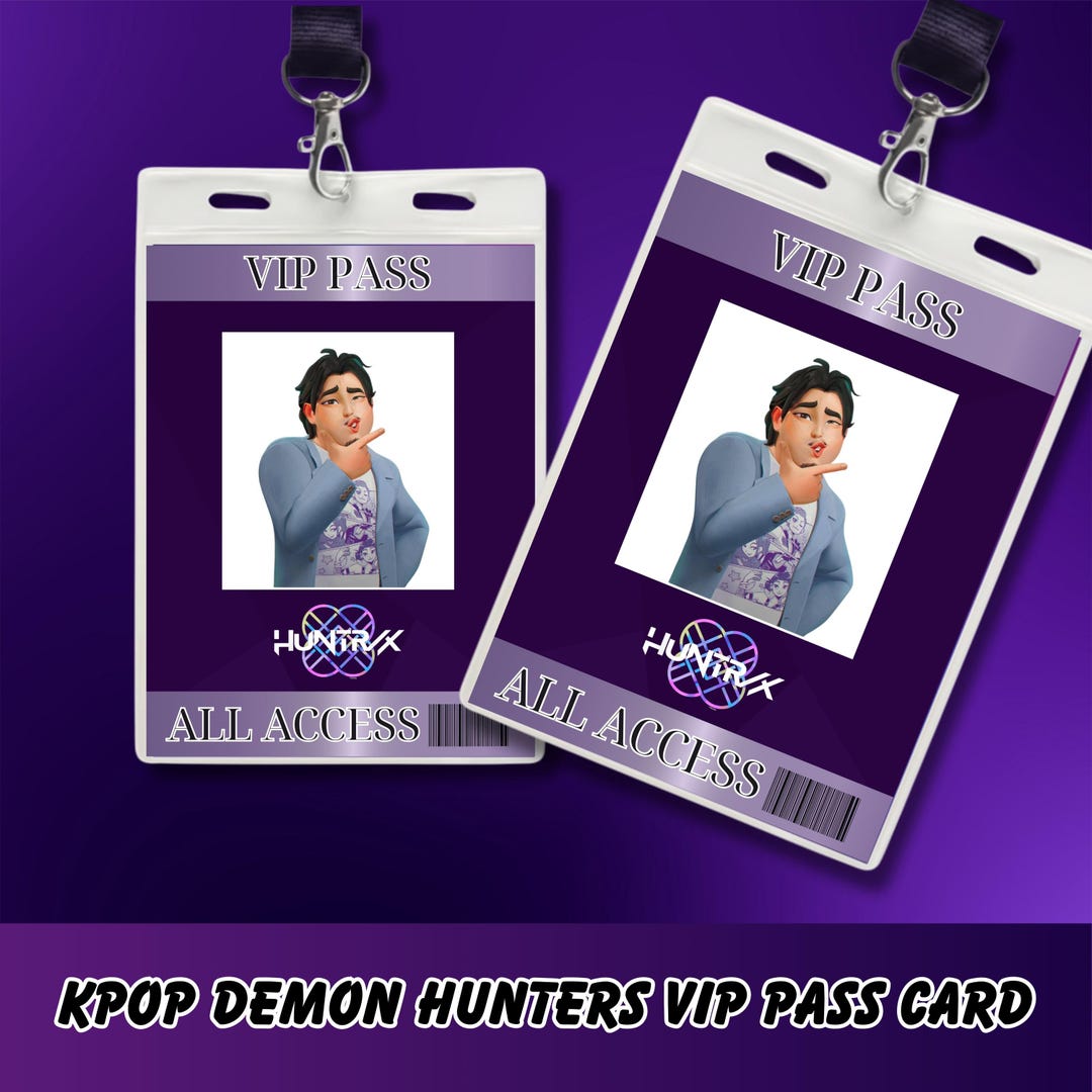 Kpop Demon Hunters Bobby VIP Pass Printable, Bobby Huntrix Manager ID ...