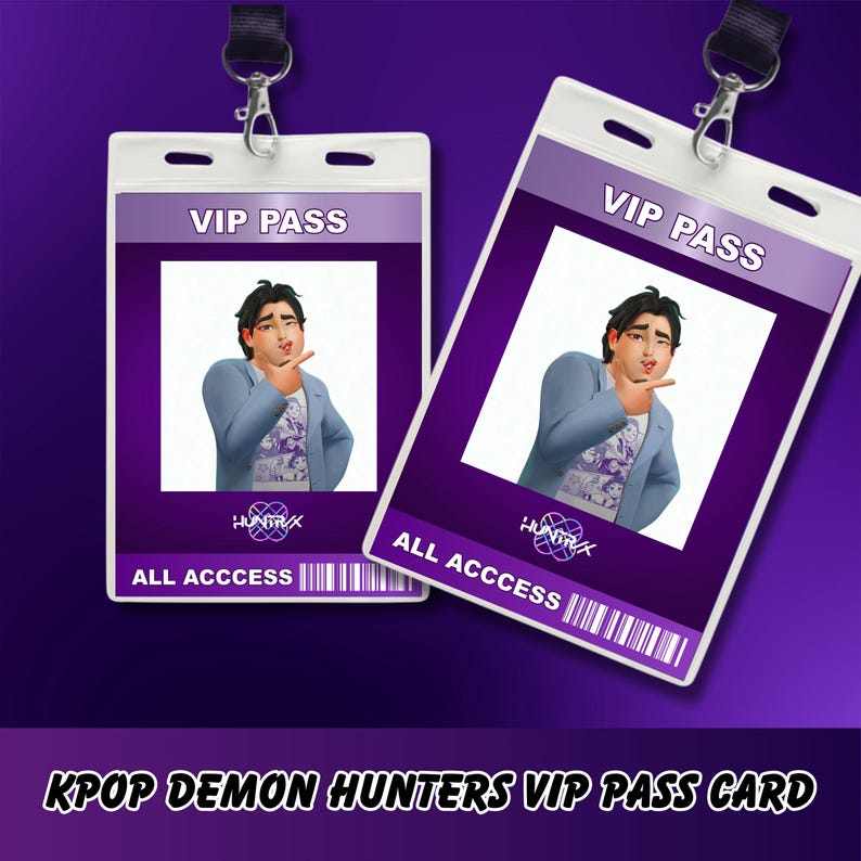 Kpop Demon Hunters Bobby VIP Pass Printable, Bobby Huntrix Manager ID ...